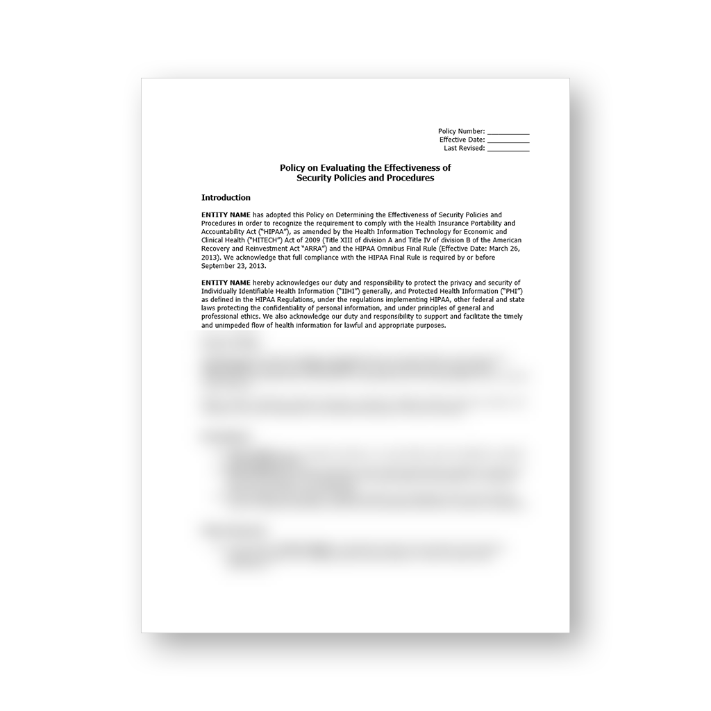 HIPAA Security Policy Evaluation Template - Ensure Data Protection ...